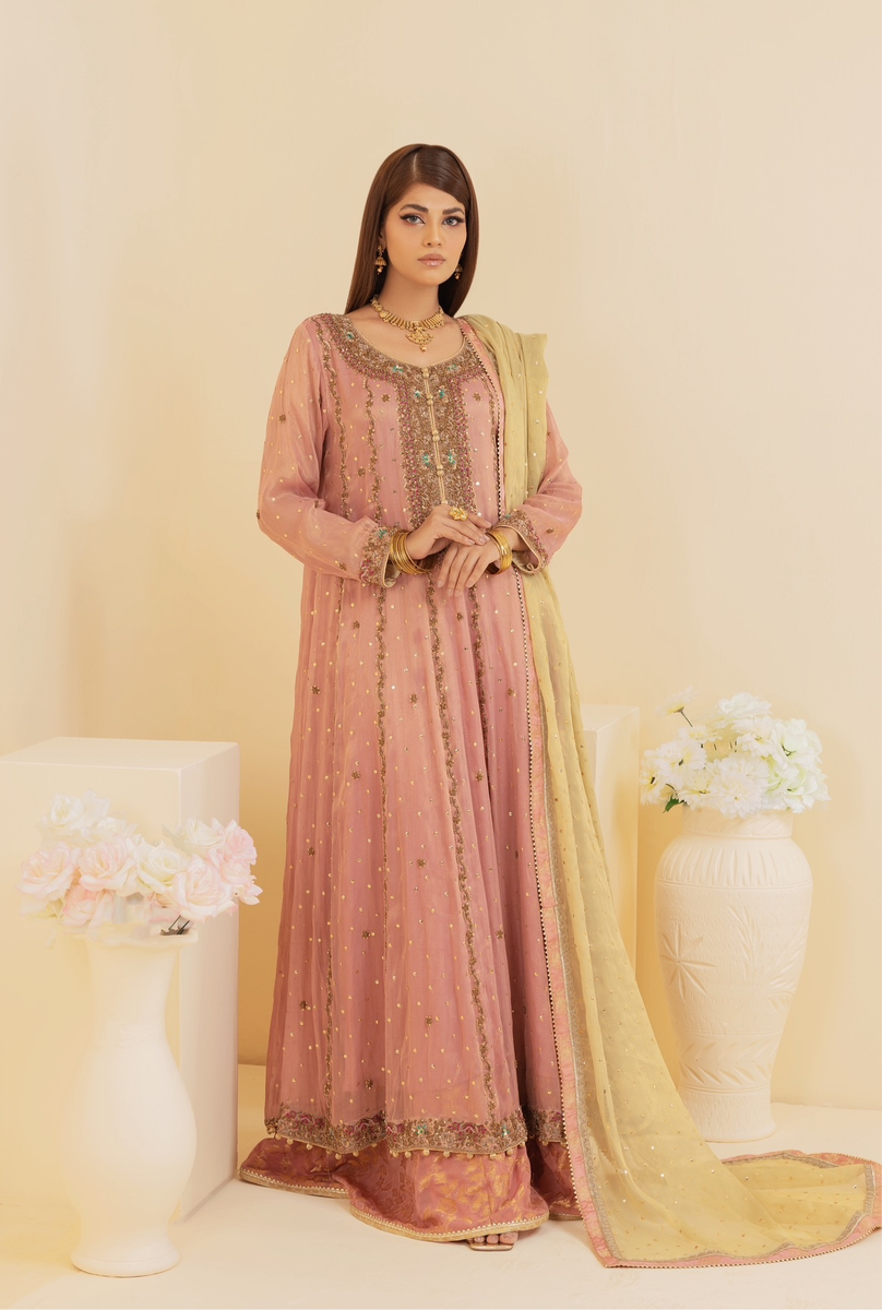 Kashmiri pink Kalidaar – Asma and Shumaila