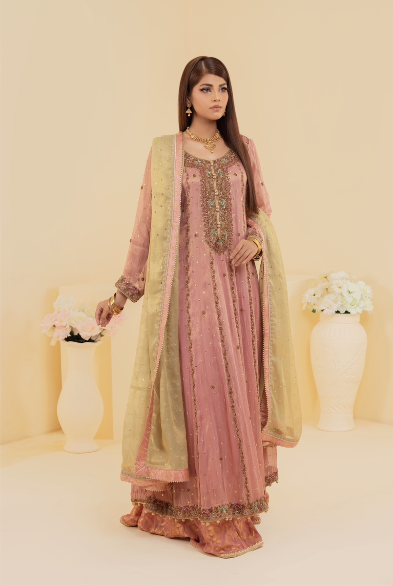 Kashmiri pink Kalidaar – Asma and Shumaila